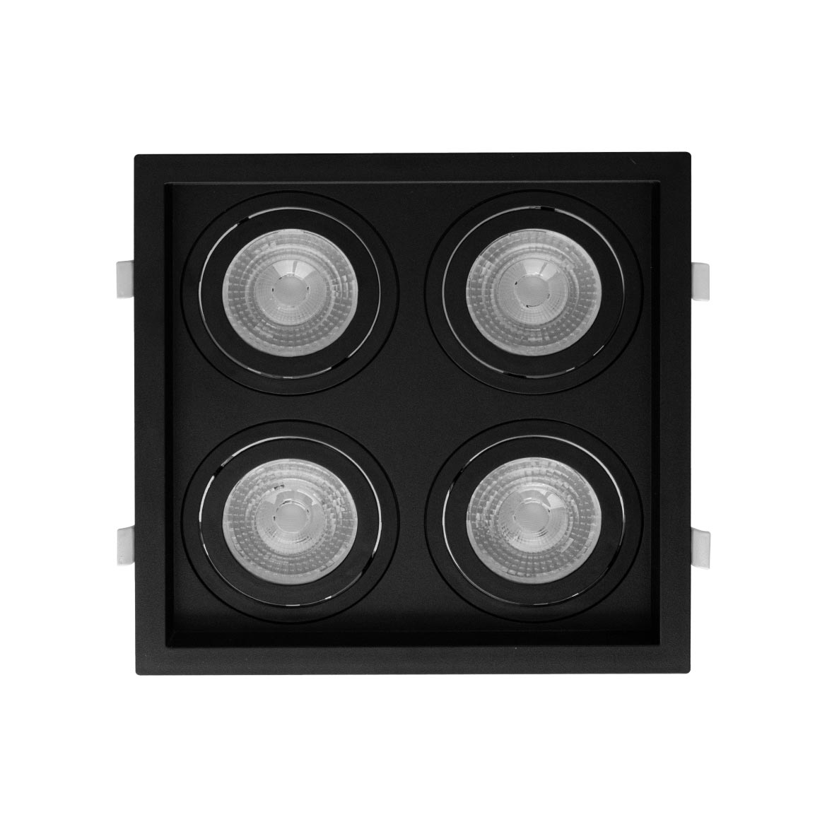 Spot Embutido Quadruplo Recuado Preto 23,5x23,5CM P/ 4 PAR20 E27 Save